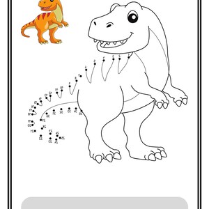Dinosaurs Dot-to-dot Coloring Page - Etsy
