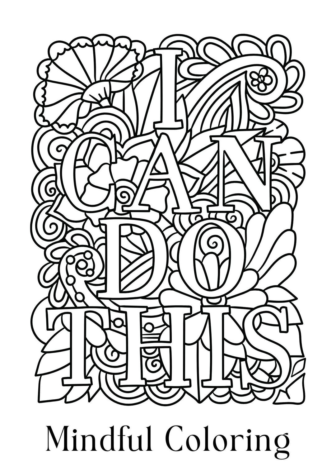 Thankful, Grateful, Blessed – Mindful Coloring Pages - Etsy