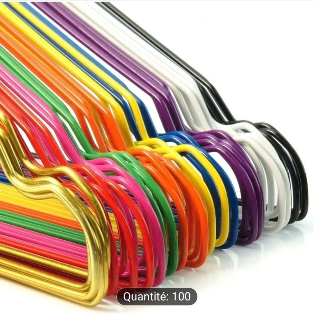 100 Modern Colorful Metal Hangers - Sturdy Clothes Hangers - Optimizes ...