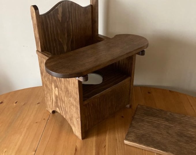 A New Wooden Potty Chair W/ Latching Tray, Pot, and Pee Deflector ...