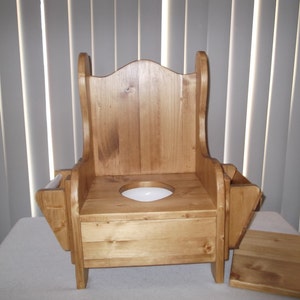 Wooden Potty Chair W/ TP Holder and Book Rack - Etsy