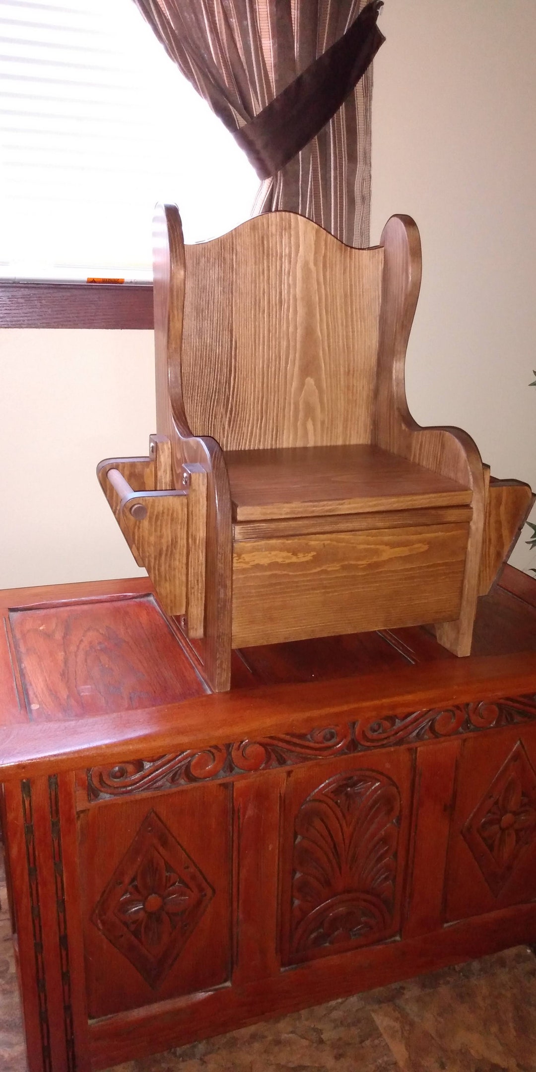Wooden Potty Chair W/ TP Holder and Book Rack - Etsy