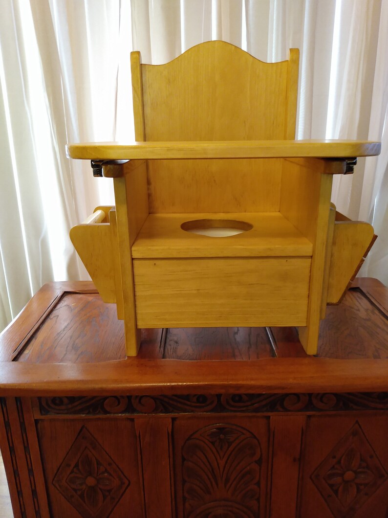 Classic Wooden Potty Chair With Tray | Etsy