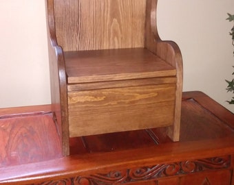 A New Wooden Potty Chair W/ Latching Tray, Pot, and Pee Deflector ...
