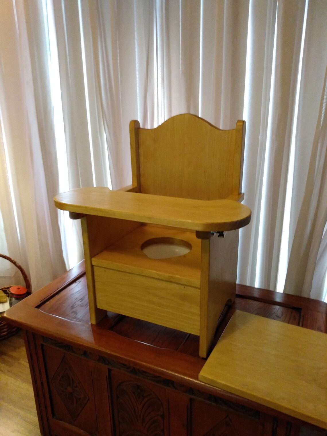 Classic Wooden Potty Chair With Tray - Etsy