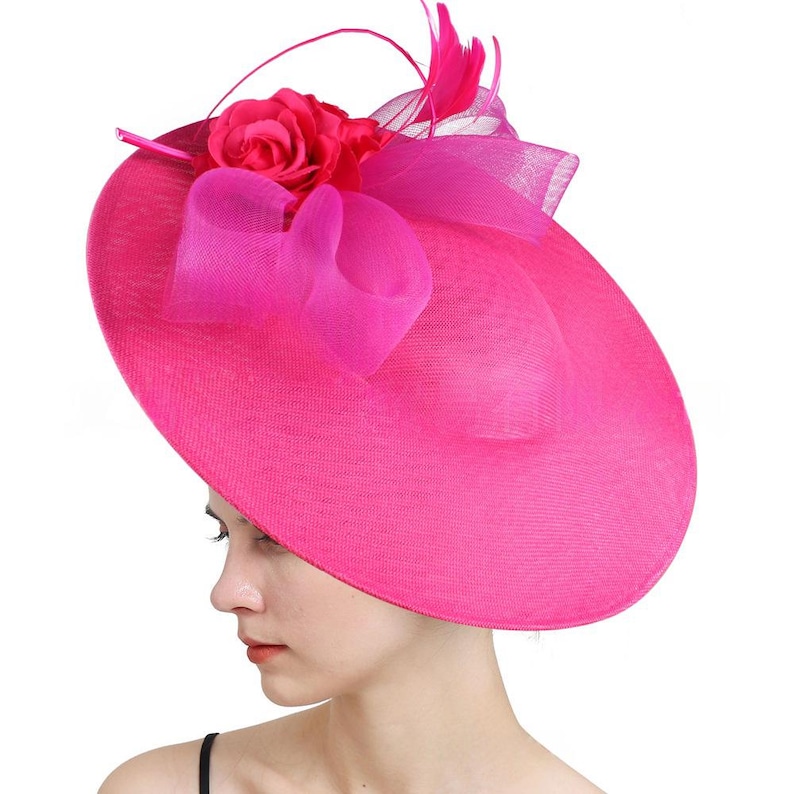 Flower Fascinator Hat Elegant Tea Party Derby Headband With Clip for ...