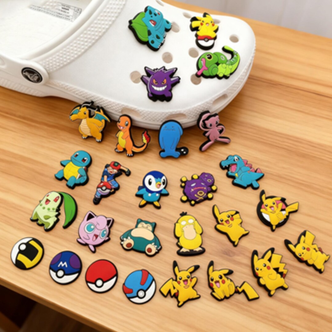 Pokémon Crocs Charms | Pikachu, Bulbasaur, Squirtle & Charmander | Cute ...