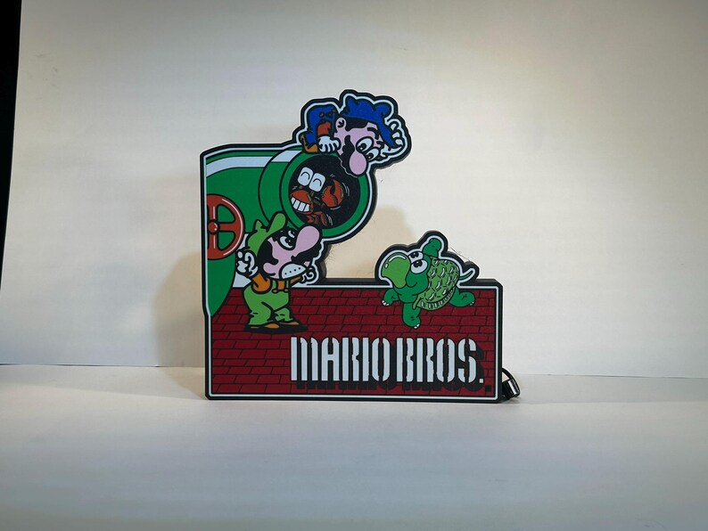 Mario Bros. Arcade LED Lighted Sign With Remote. Retro Arcade ...