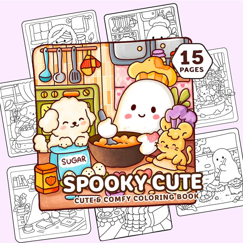 Spooky Cute Ultimate Bold & Easy Coloring Book Bundle - 55 Pages PDF ...