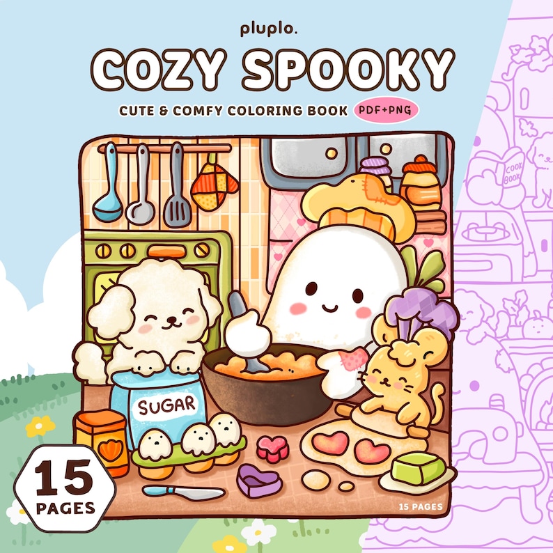 Cozy Spooky Halloween Coloring Book – Ghosts & Friends (PDF/PNG ...