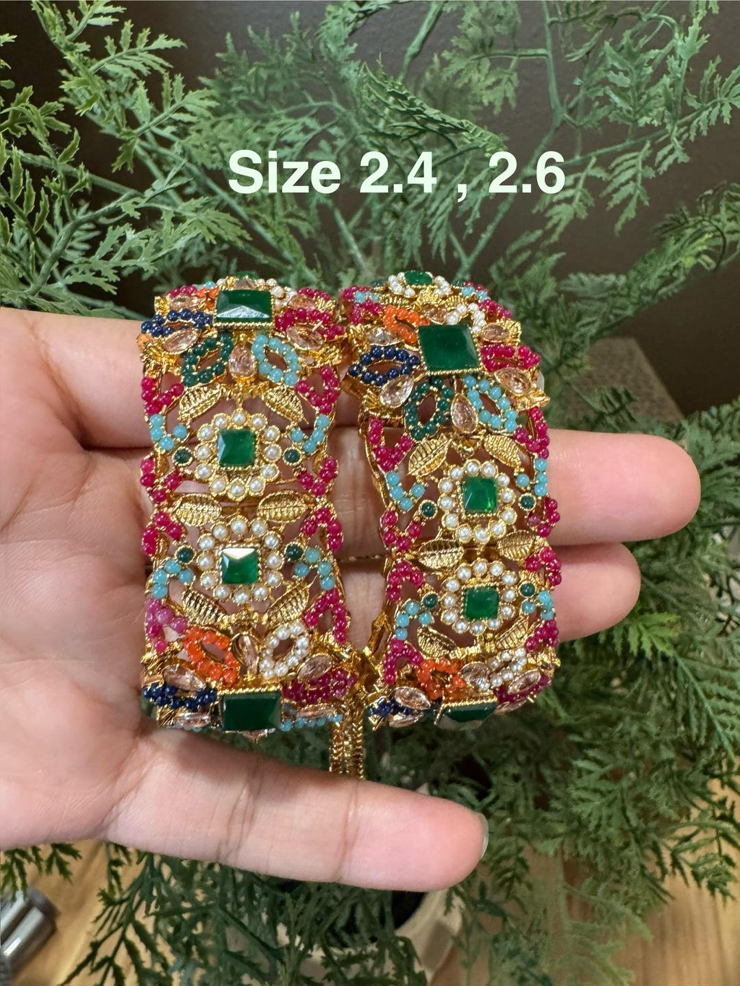 Indian Pakistani Openable Nauratan Navratan Bangle. Kundan Jewelry ...