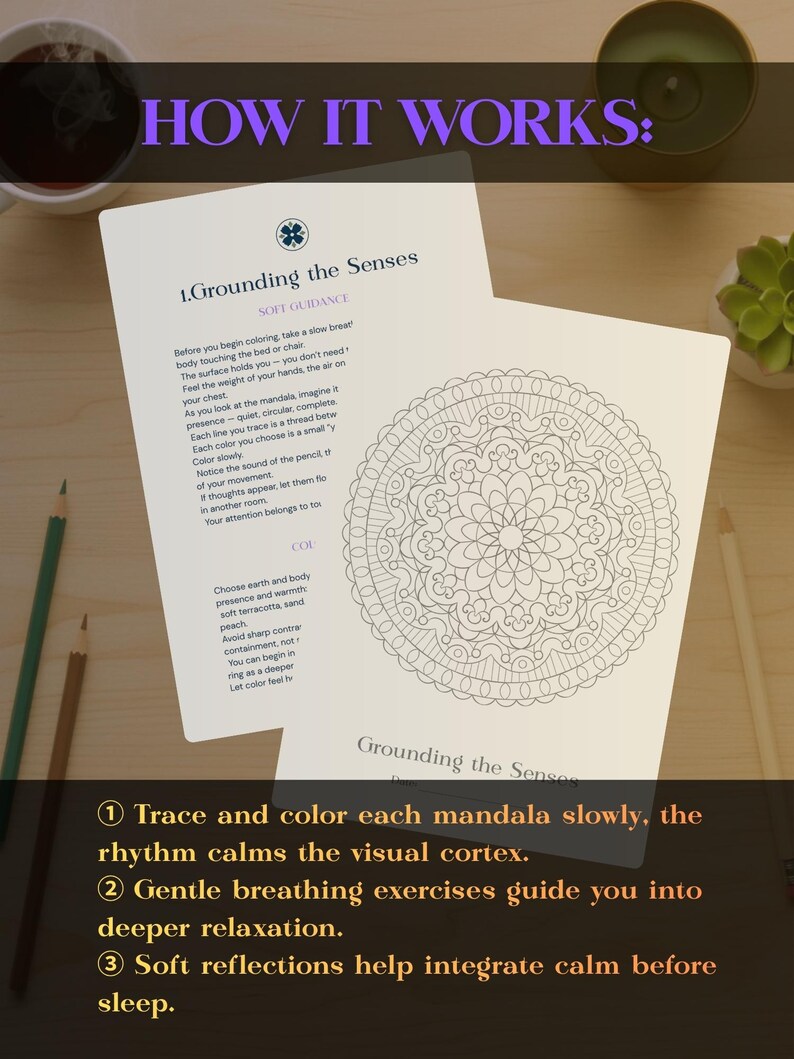 Night Mandalas Workbook | Printable Mindfulness Coloring Book for Calm ...