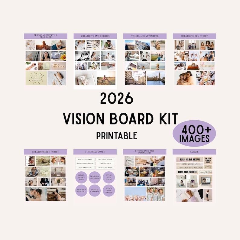 2026 Printable Vision Board Bundle With 400+ Printable Photos ...