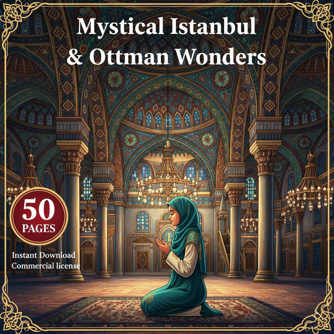 Istanbul Coloring Pages: Ottoman Architecture, Bazaar Art (50 Printable ...