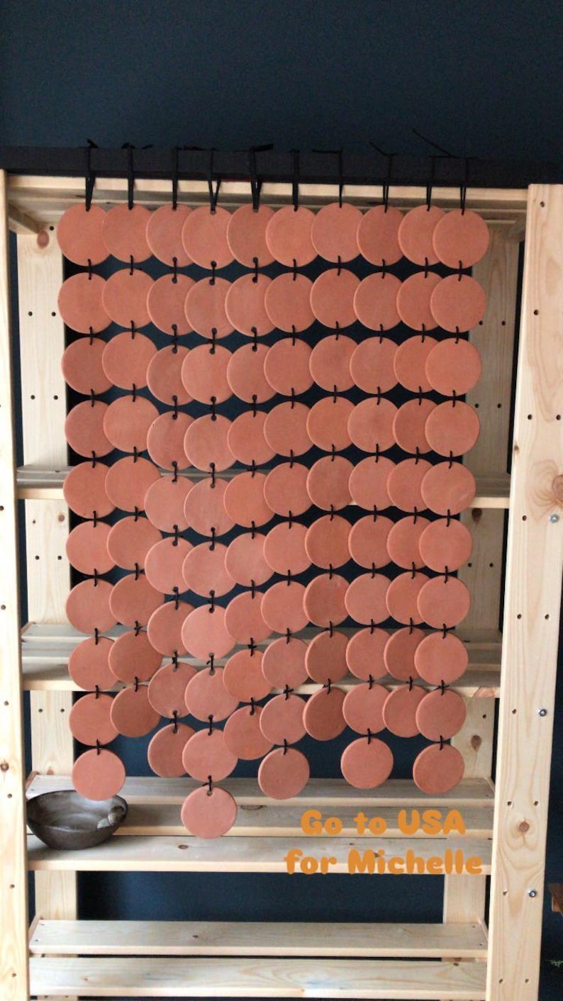 Handmade Terracotta Ceramic Disc Wall Hanging, Organic Modern Wabi Sabi ...