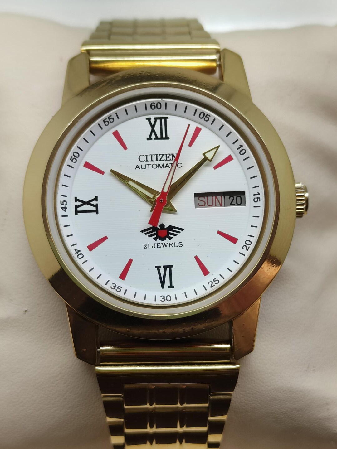 Vintage Citizen Automatic Day-date Watch – White Dial | Gold-tone Case ...