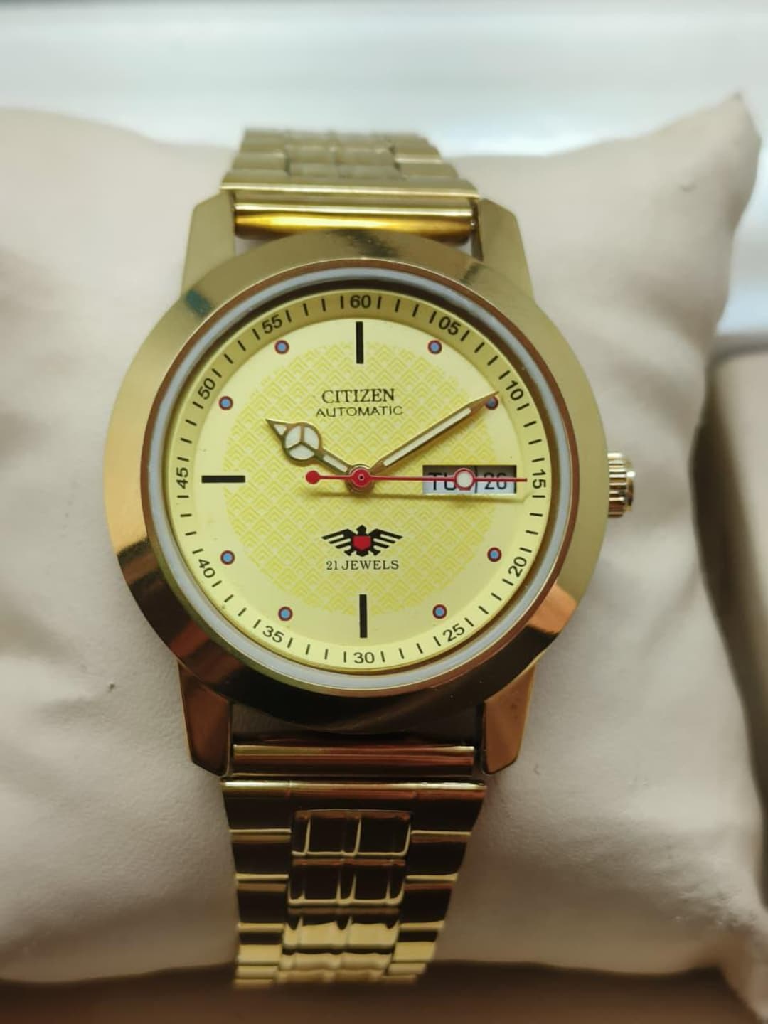Citizen Automatic Yellow Dial Day-date 21 Jewels Gold Plated Men's ...