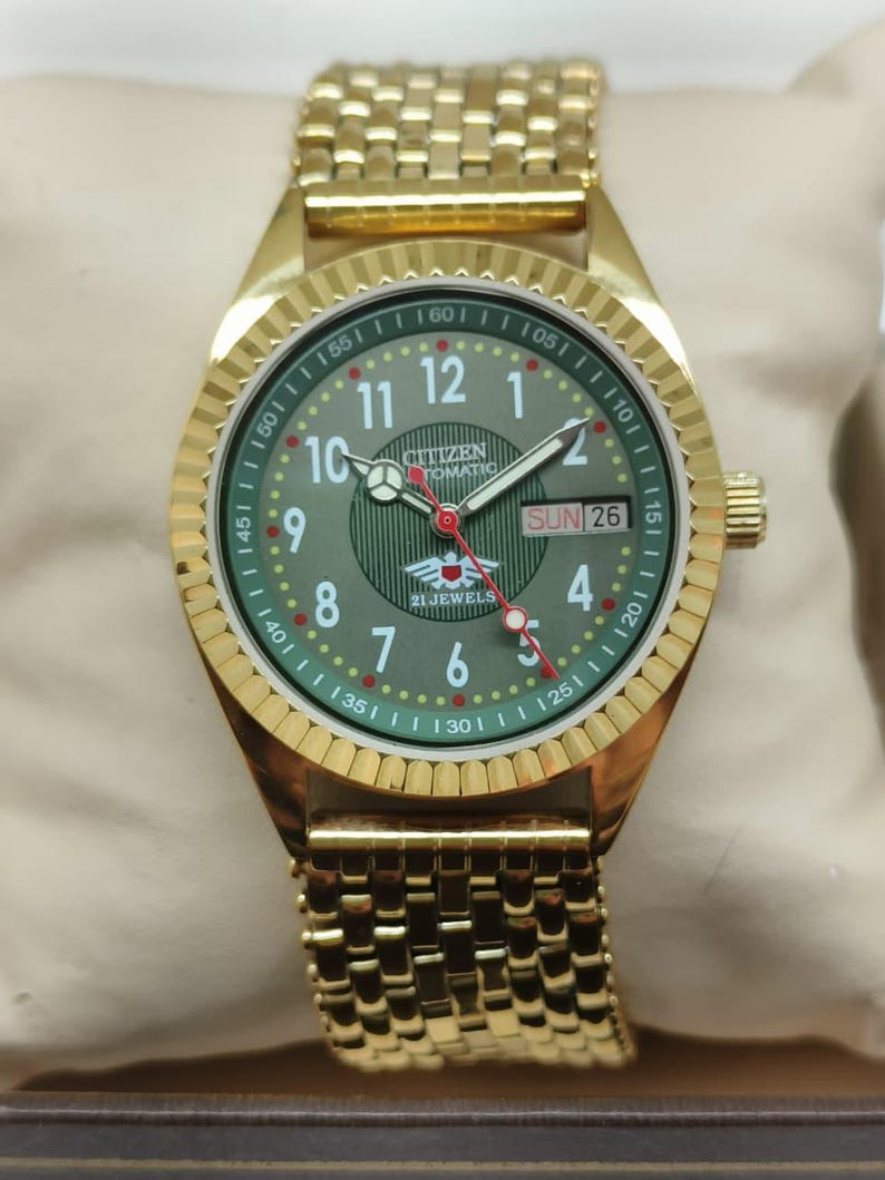 Vintage Citizen Automatic Green Dial Day-date Men’s Watch 21 Jewels ...