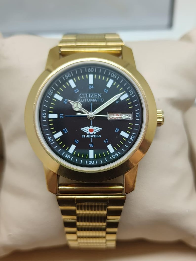 Vintage Citizen Automatic Green Dial 21 Jewels Gold-tone Day-date Men's ...