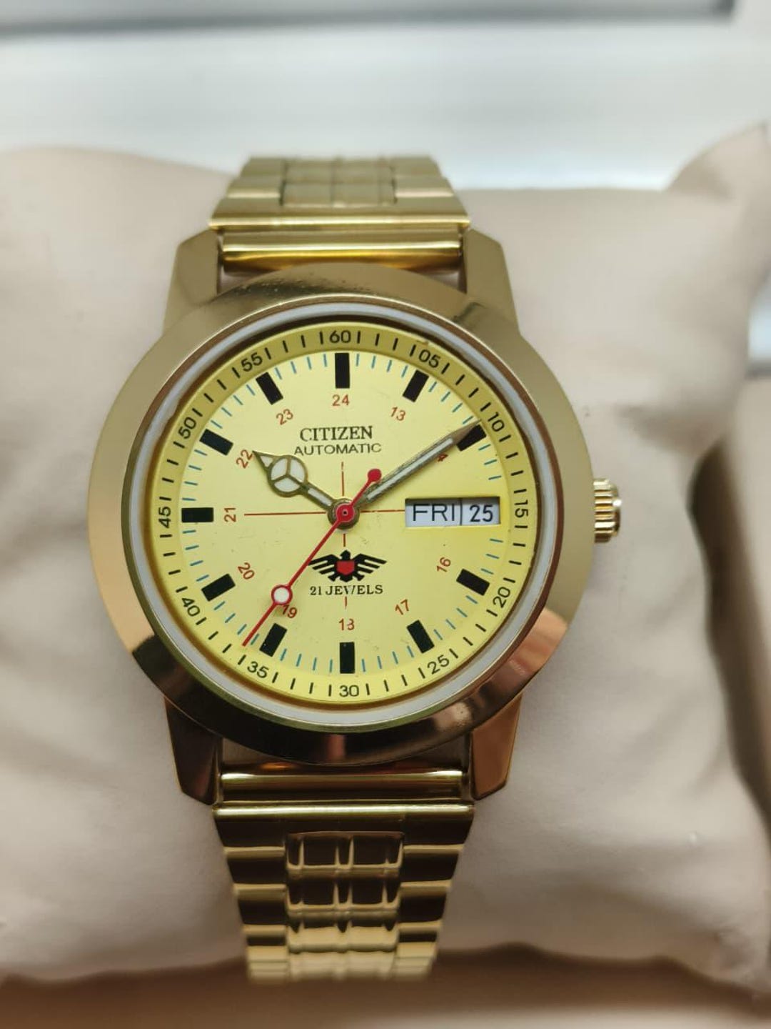 Vintage Citizen Automatic Yellow Dial Day/date 21 Jewels Gold Plated ...