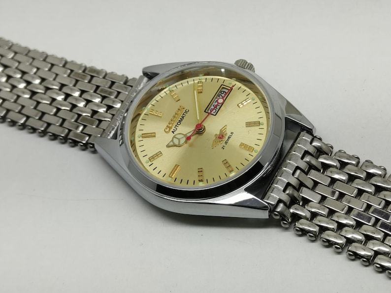Vintage Citizen Automatic Gold Dial Day/date 21 Jewels Stainless Steel ...