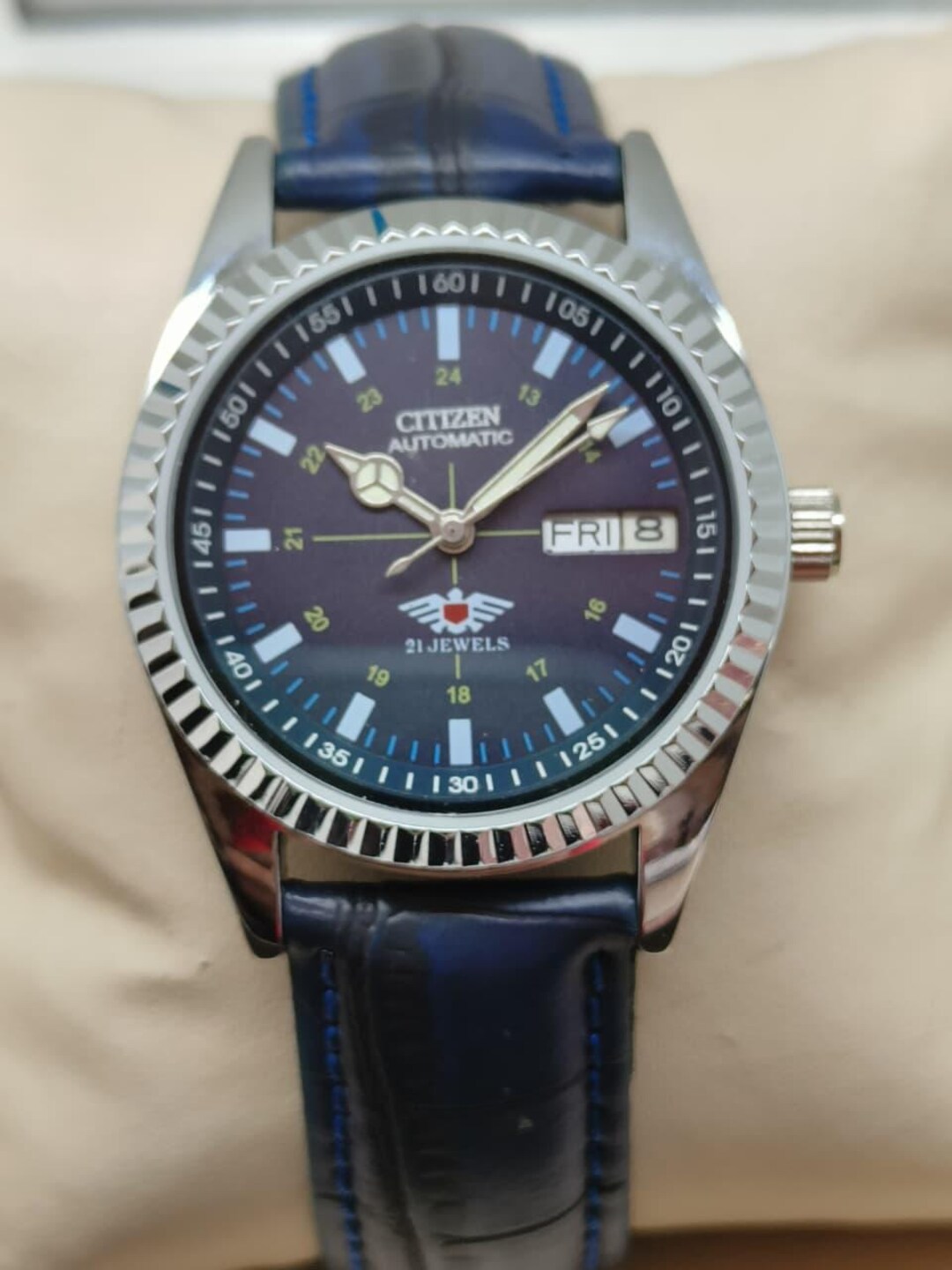 Citizen Automatic Blue Dial Day-date 21 Jewels Men’s Wrist Watch - Etsy