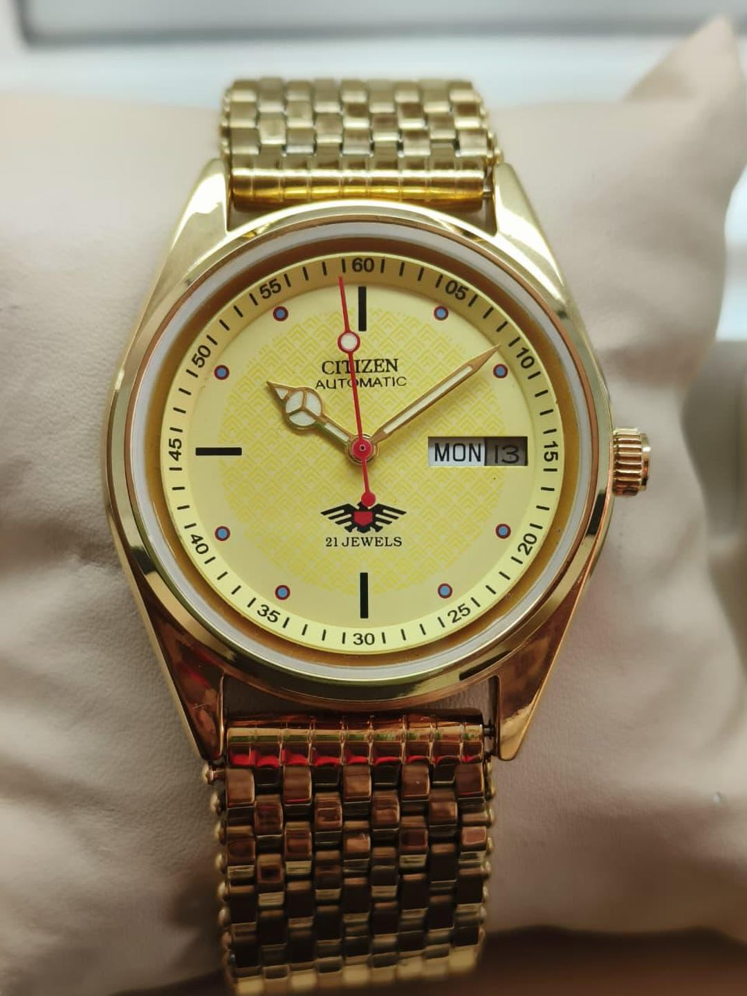 Citizen Automatic Yellow Dial Day-date 21 Jewels Gold Plated Men's ...
