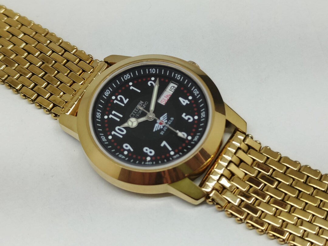 Vintage Citizen Automatic Day-date Watch – Black Dial | 21 Jewels - Etsy