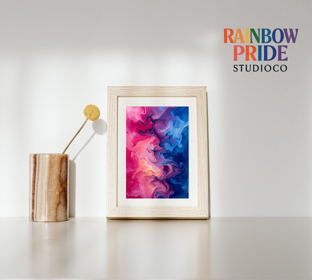 Subtle Bisexual Pride Art Print | Abstract LGBTQ Wall Decor | Bi Pride ...