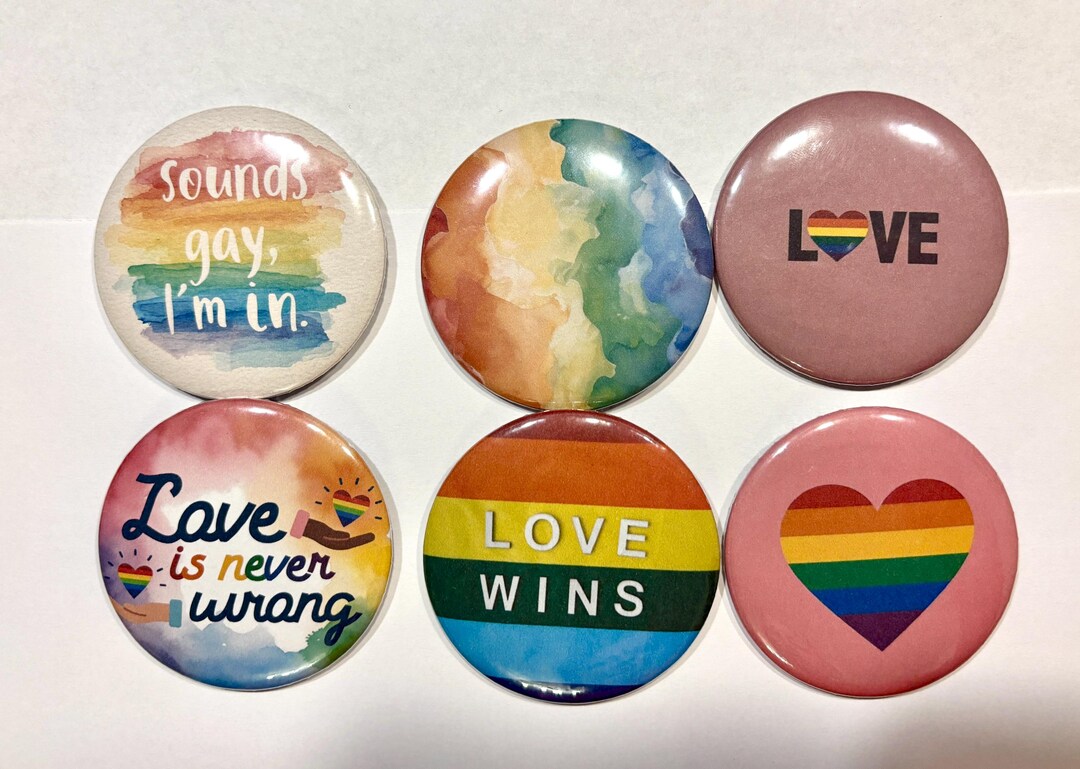 Love Wins Pride Button Set 58 Mm | Queer Love Statements | Handmade ...