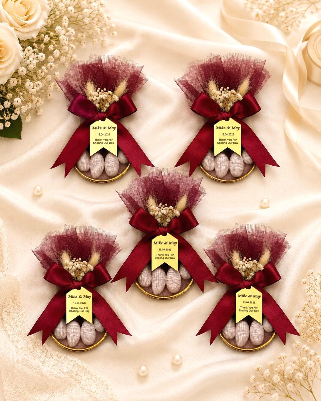 Personalized Jordan Almond Candy Wedding Favor With Custom Name & Date ...