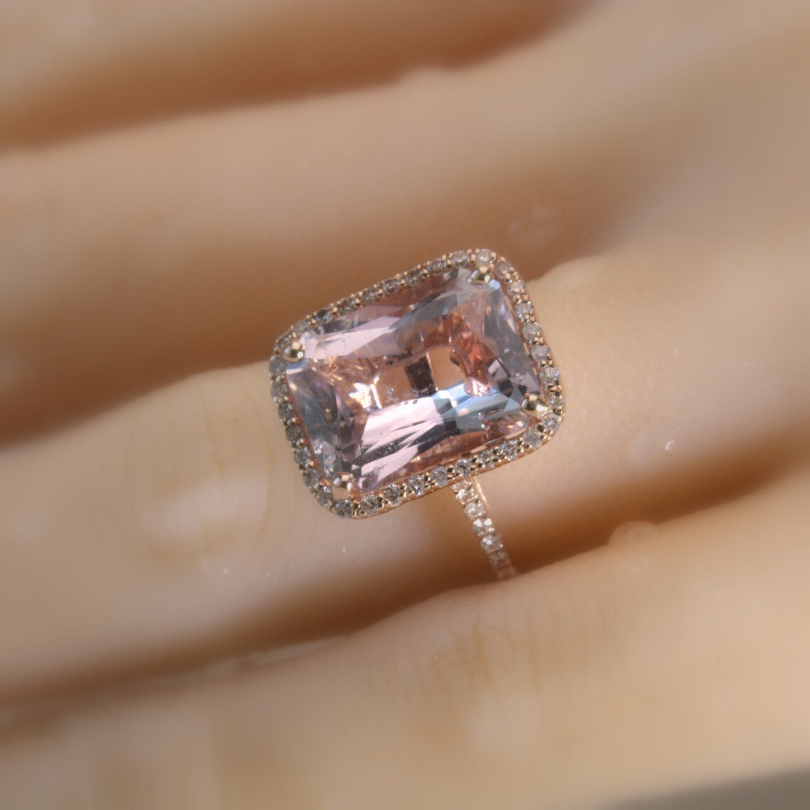 Handmade Ring Engagement Ring Peach Sapphire Ring Wedding - Etsy