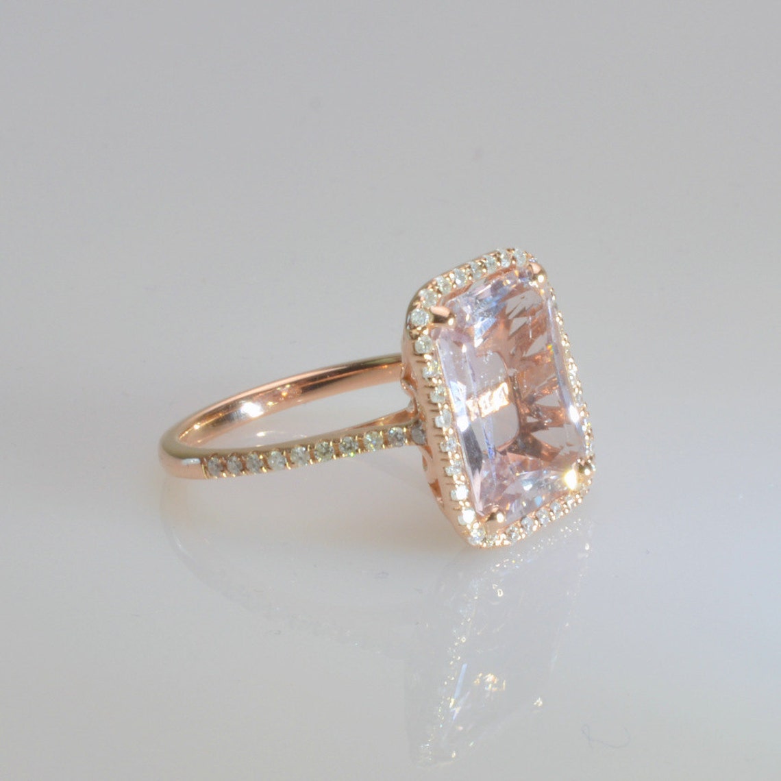 Handmade Ring Engagement Ring Peach Sapphire Ring Wedding - Etsy