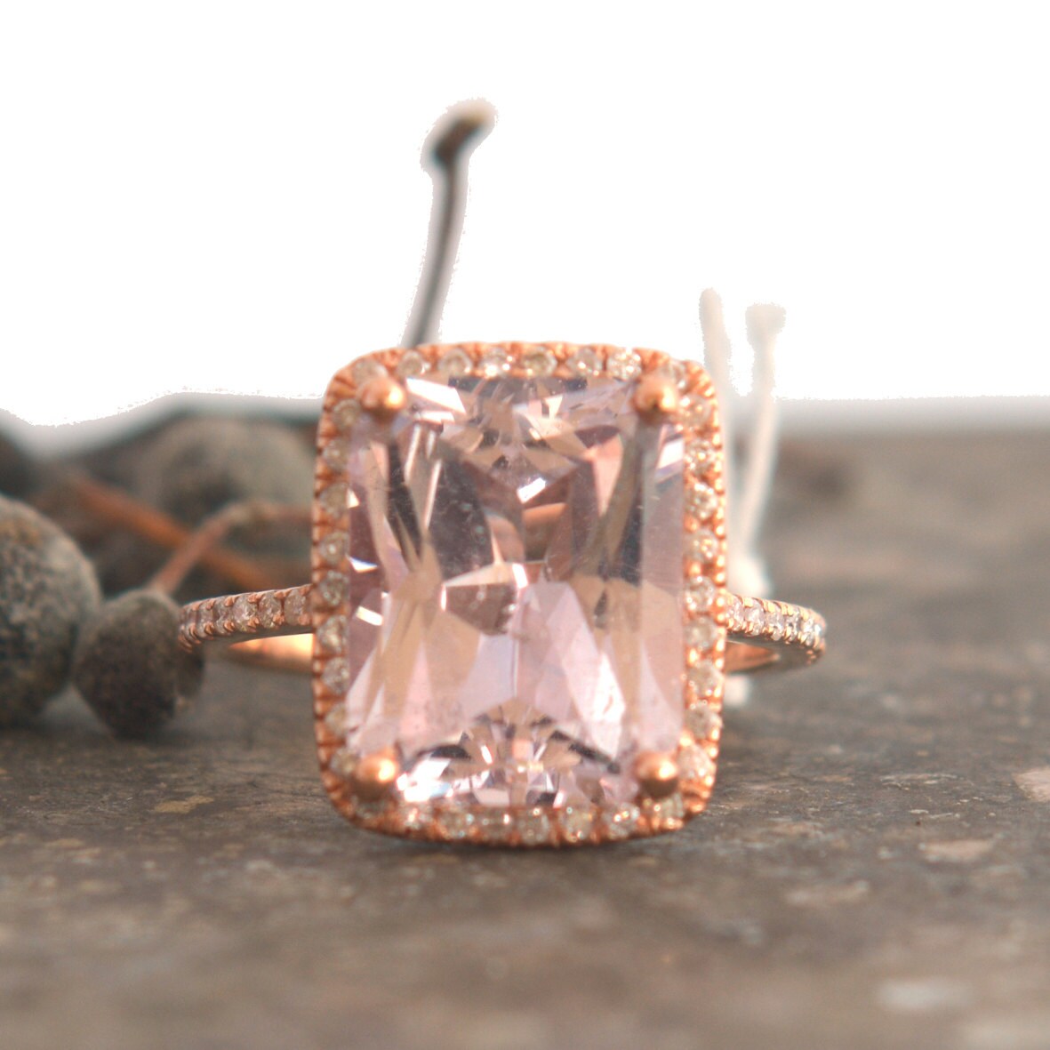 Handmade Ring Engagement Ring Peach Sapphire Ring Wedding - Etsy