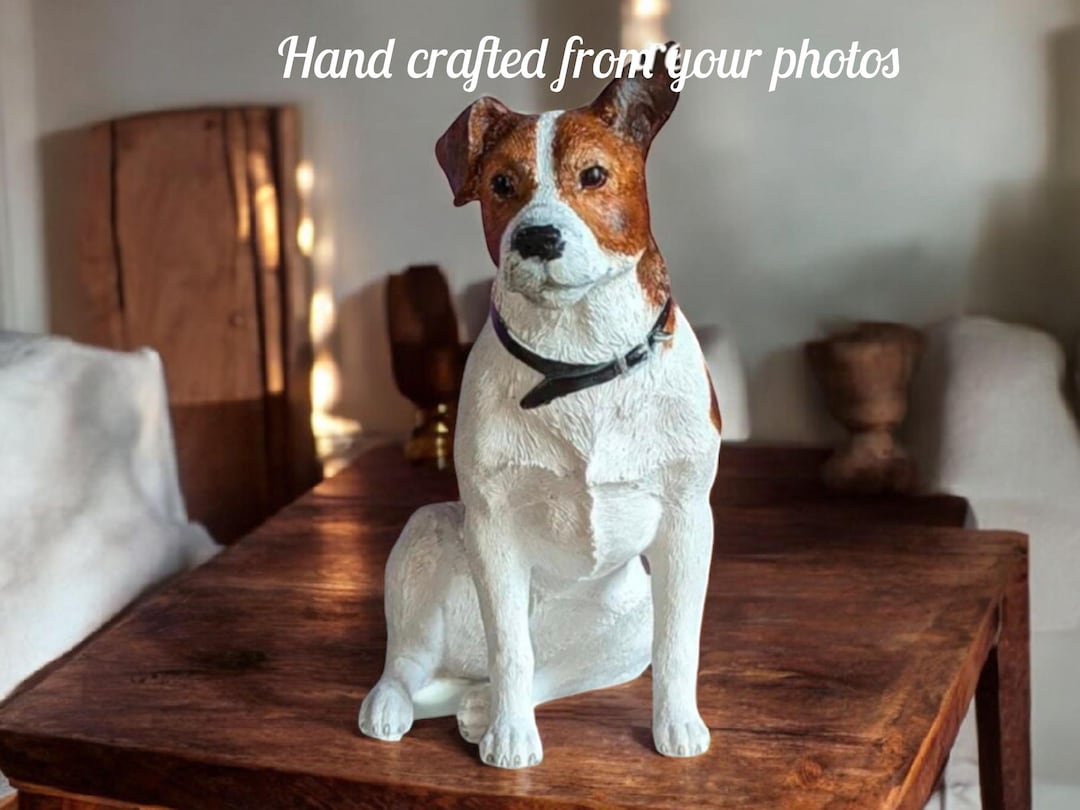 Large Custom Hand Painted Jack Russell Statue: Pet Memorial - Etsy