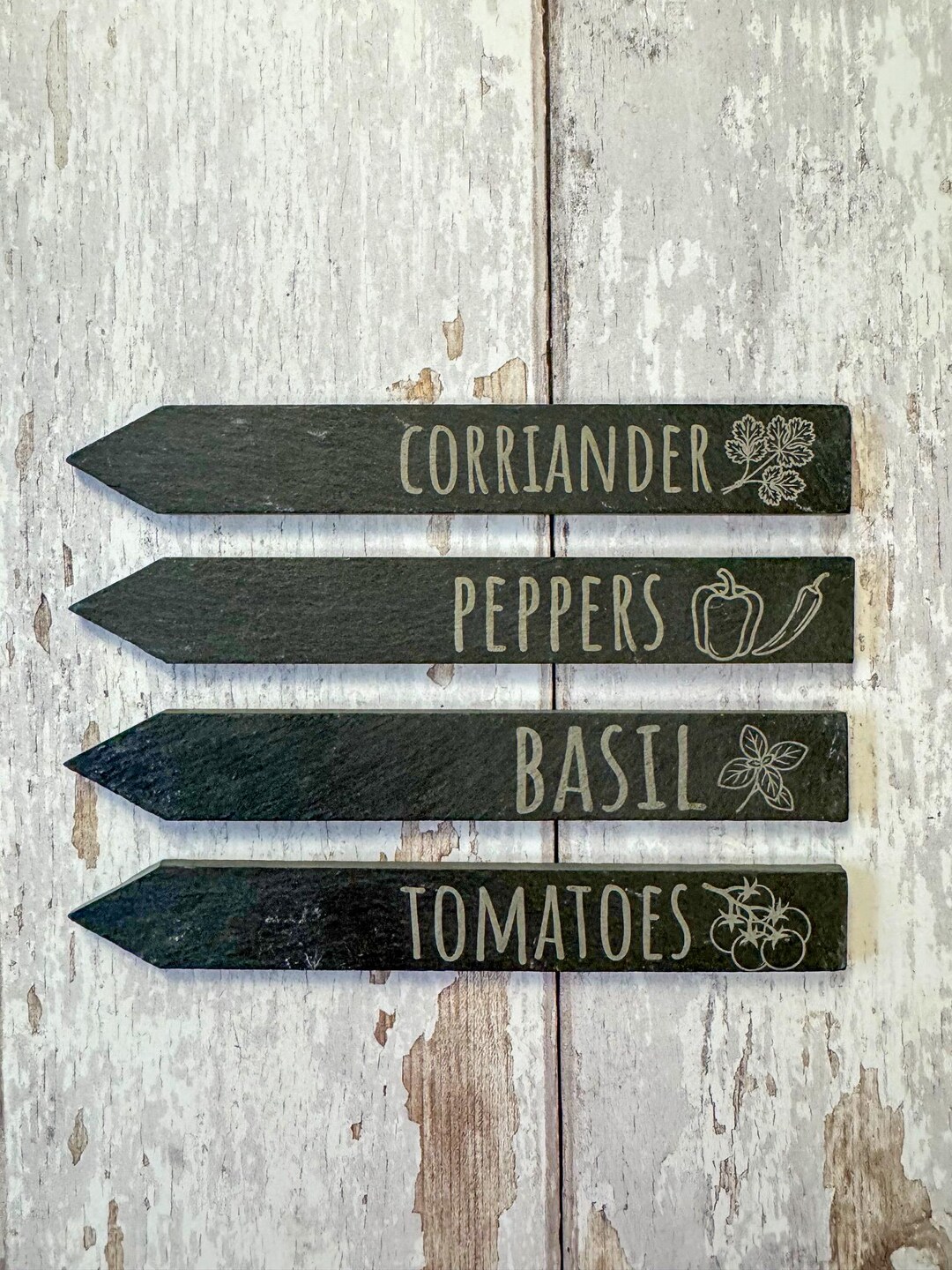 Engraved Slate Plant Tag Peg – Herb and Vegetable Garden Marker - Etsy UK