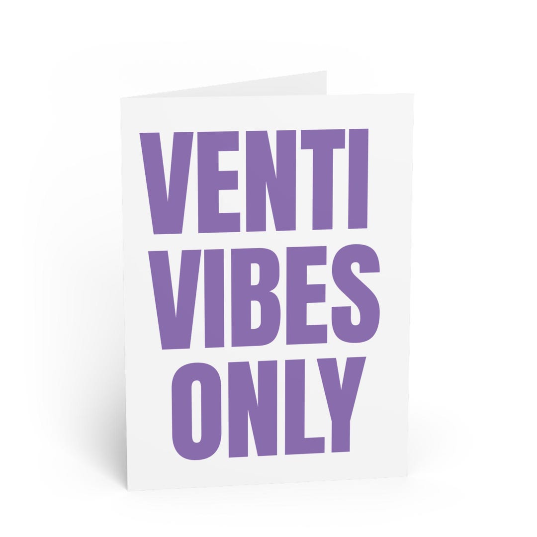 Venti Vibes Only Purple Print Note Card, White - Etsy
