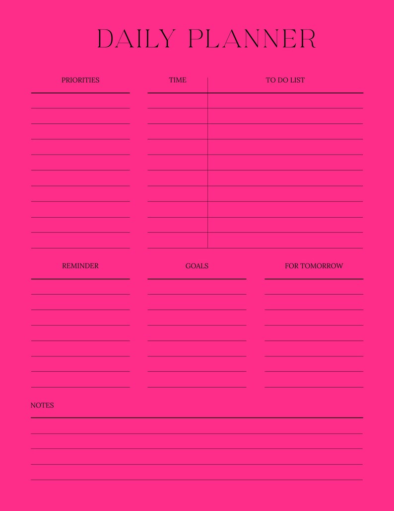 Bright Daily Planner Bundle – Minimalist Boxed Layouts (digital ...