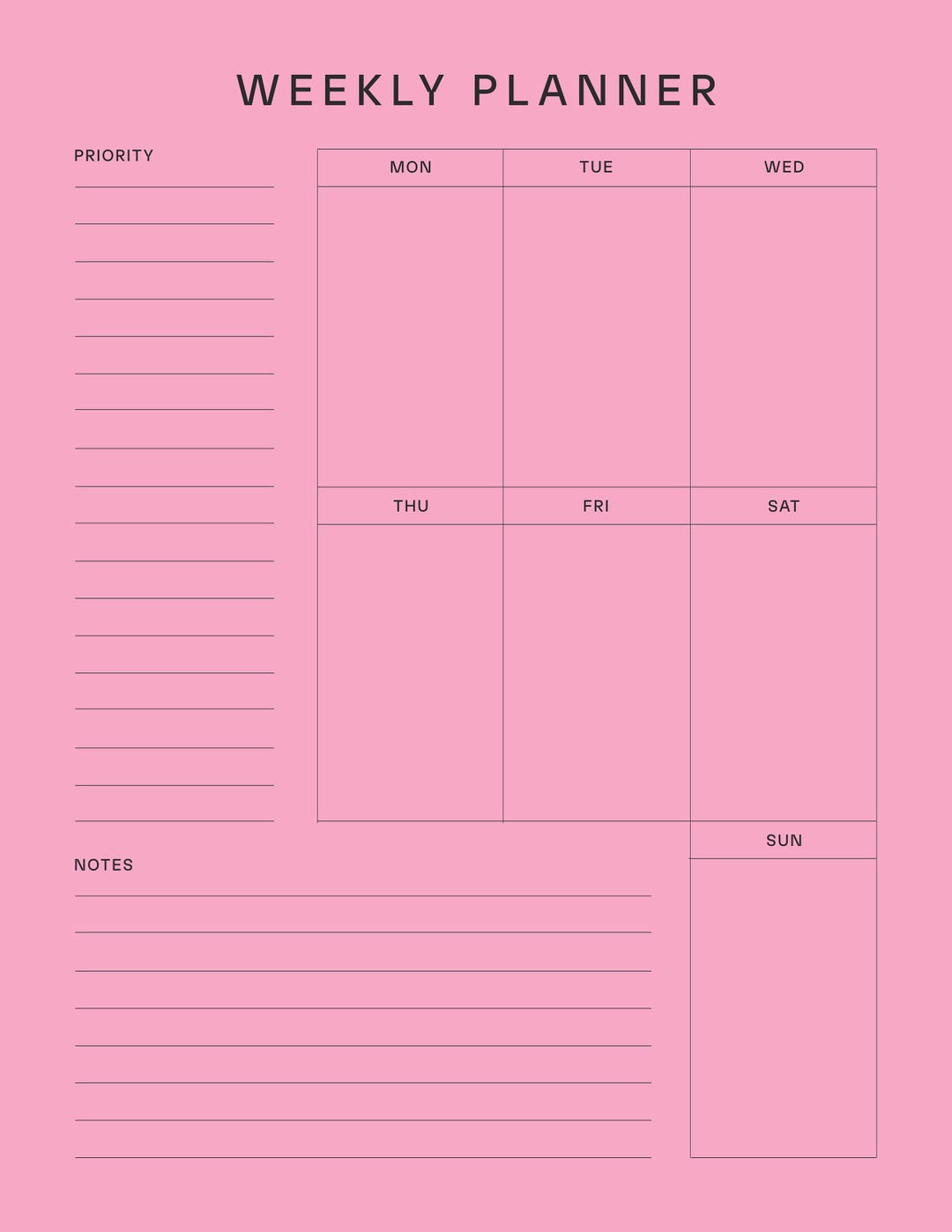 Bright Weekly Planner Bundle Printable 8.5x11 – Boxed + Minimalist ...
