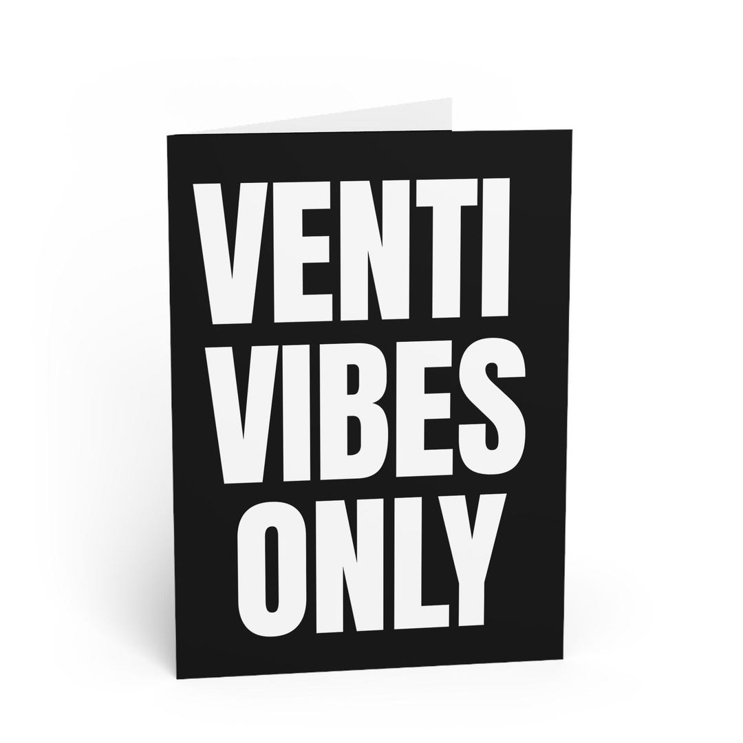Venti Vibes Only White Print Note Card, Black - Etsy