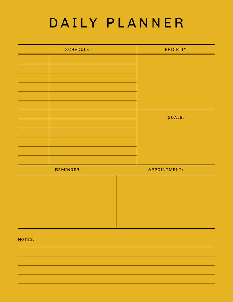 Bright Daily Planner Bundle – Minimalist Boxed Layouts (digital ...