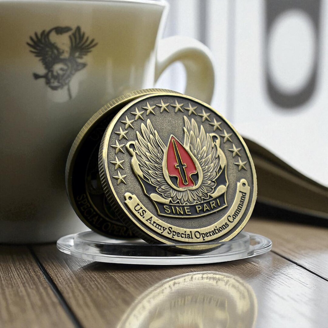 Sine Pari Challenge Coin, US Army Special Operations Tribute, USASOC ...