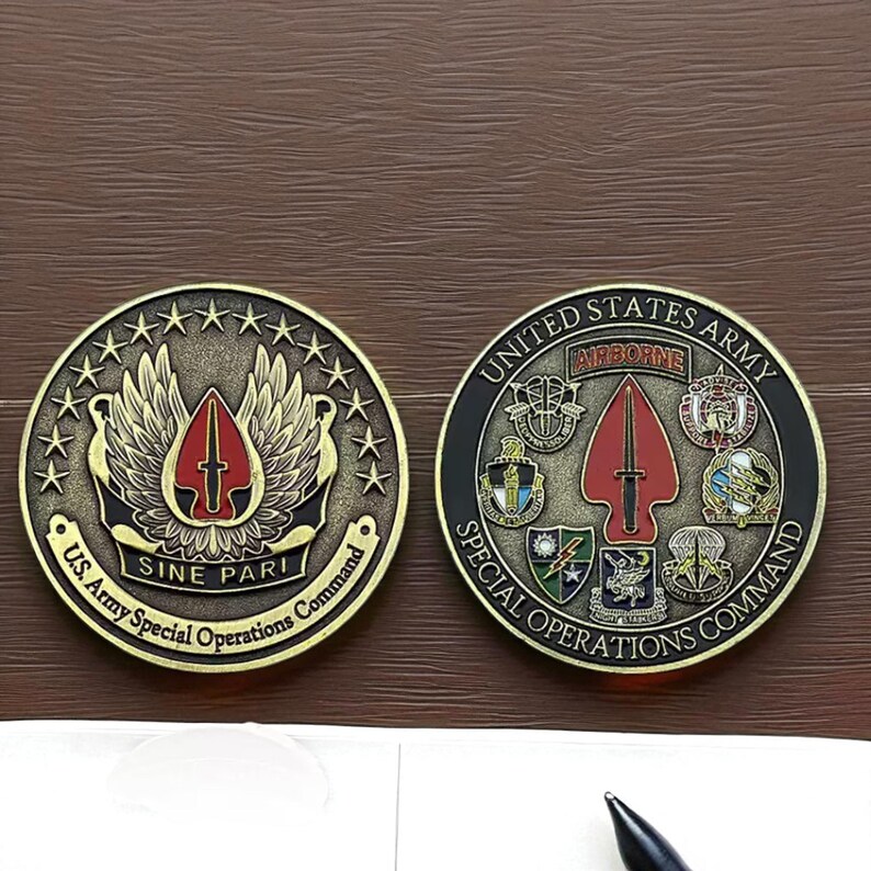 Sine Pari Challenge Coin, US Army Special Operations Tribute, USASOC ...