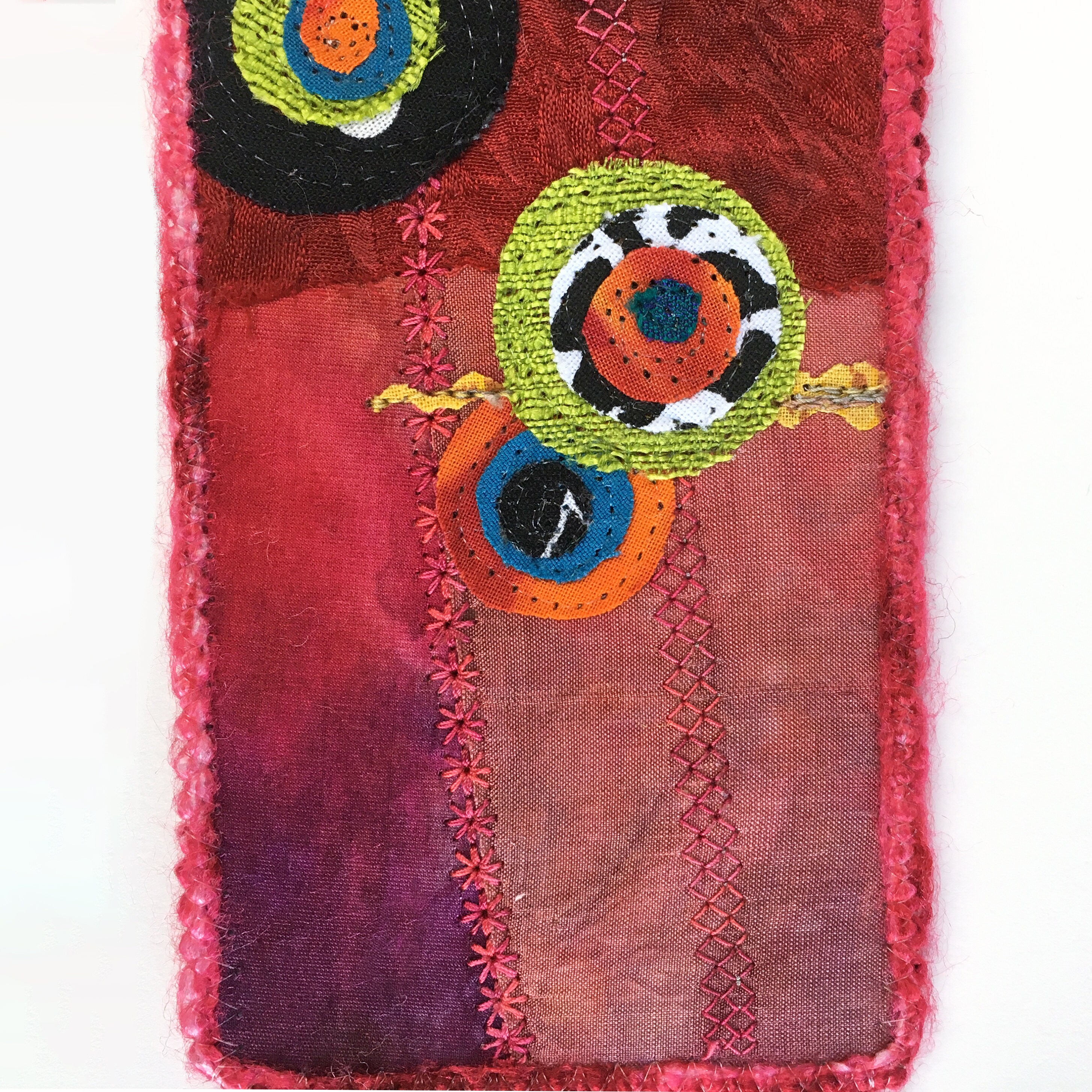 Bubbles Bookmark Fiber Art Gift Handmade Fabric Art Textile Bookmark - Etsy