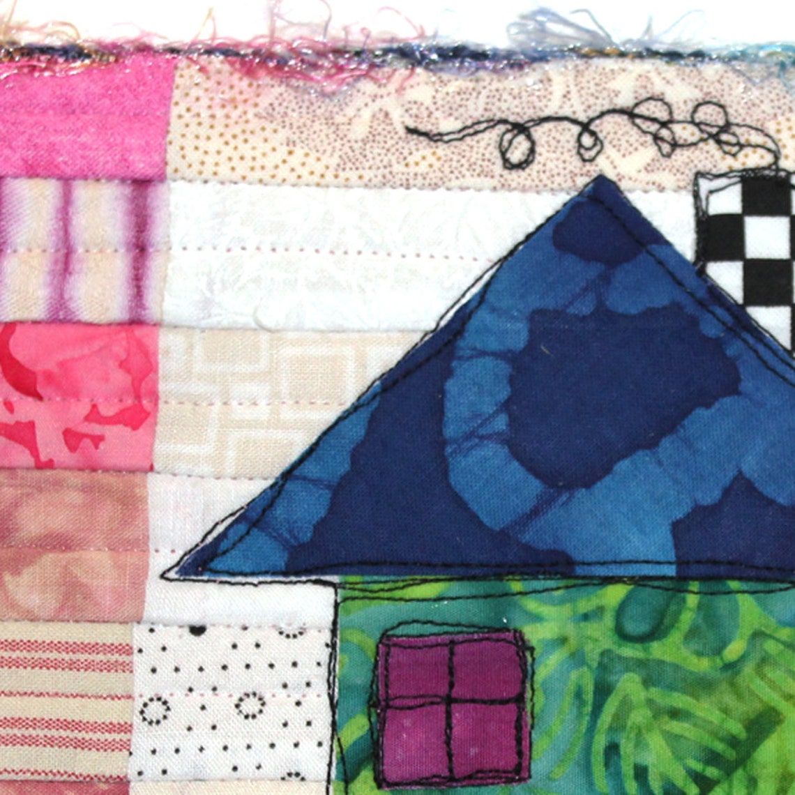 Fiber Mixed Media House on Canvas - Etsy