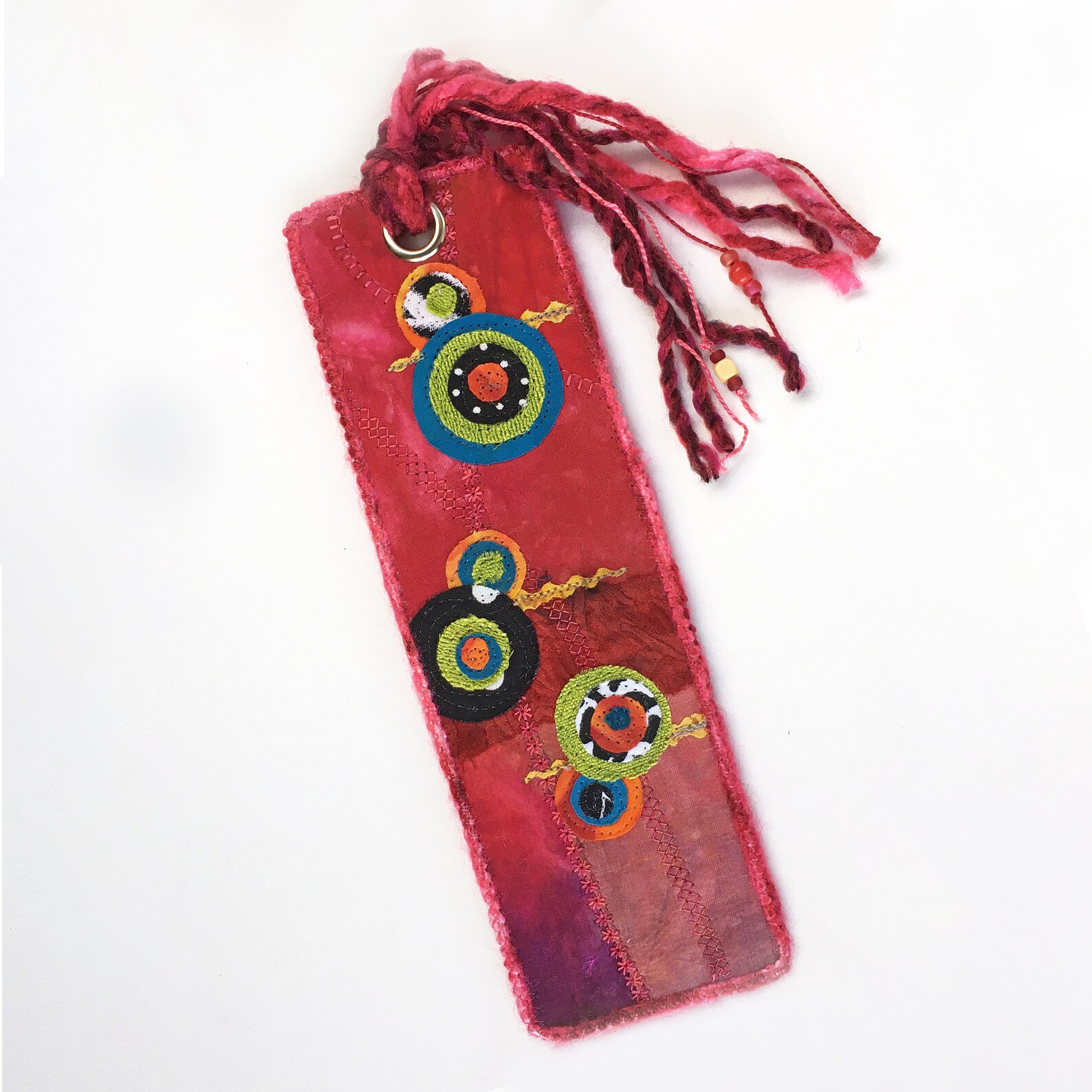 Bubbles Bookmark Fiber Art Gift Handmade Fabric Art Textile Bookmark - Etsy