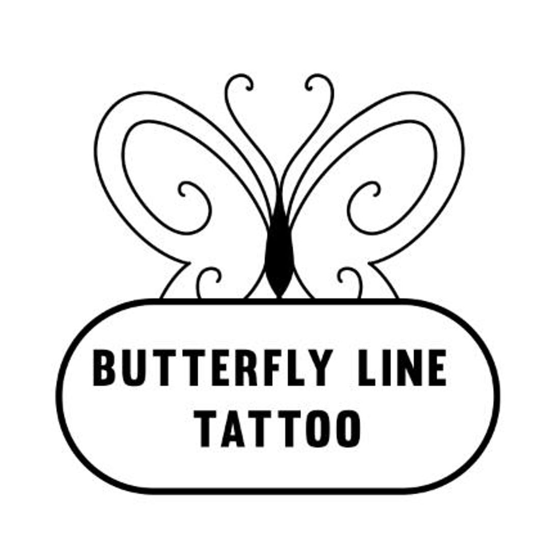 Tattoos UK - Cute Spiral Linework Butterfly Tattoo - Etsy