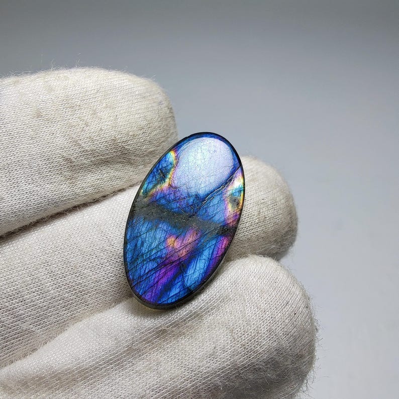 AAA+ Blue Multi Purple Flash Labradorite Oval Cabochon for Pendant ...