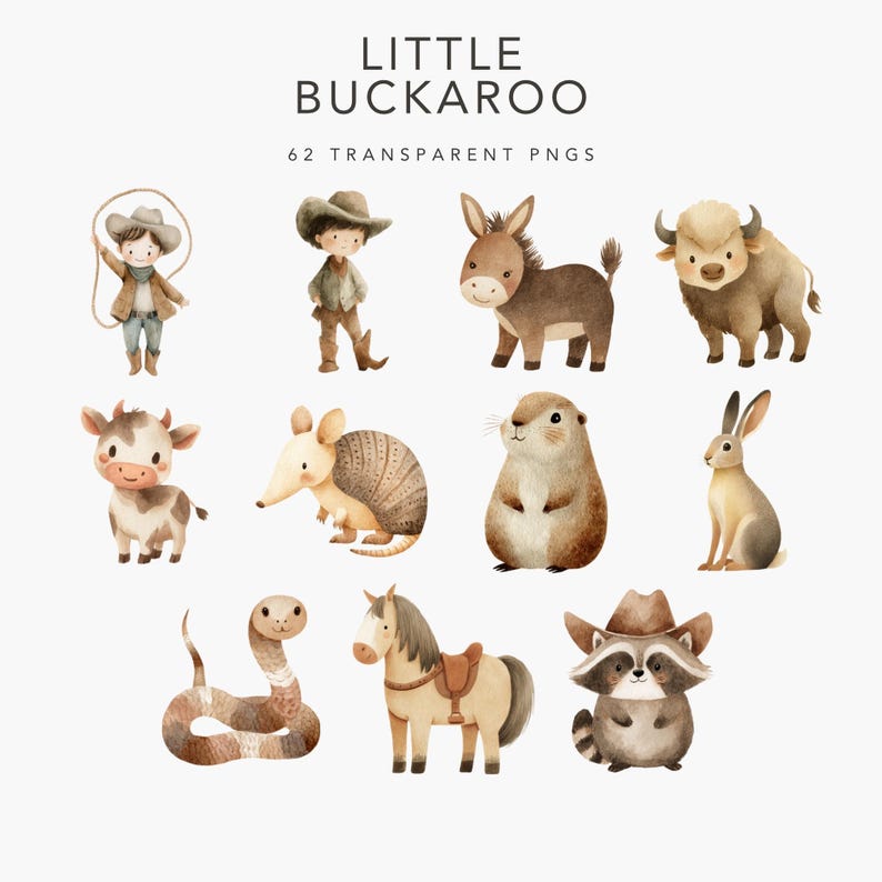 Wild Buckaroos – My First Rodeo Cowboy & Cowgirl Clipart Set | Cowboy ...