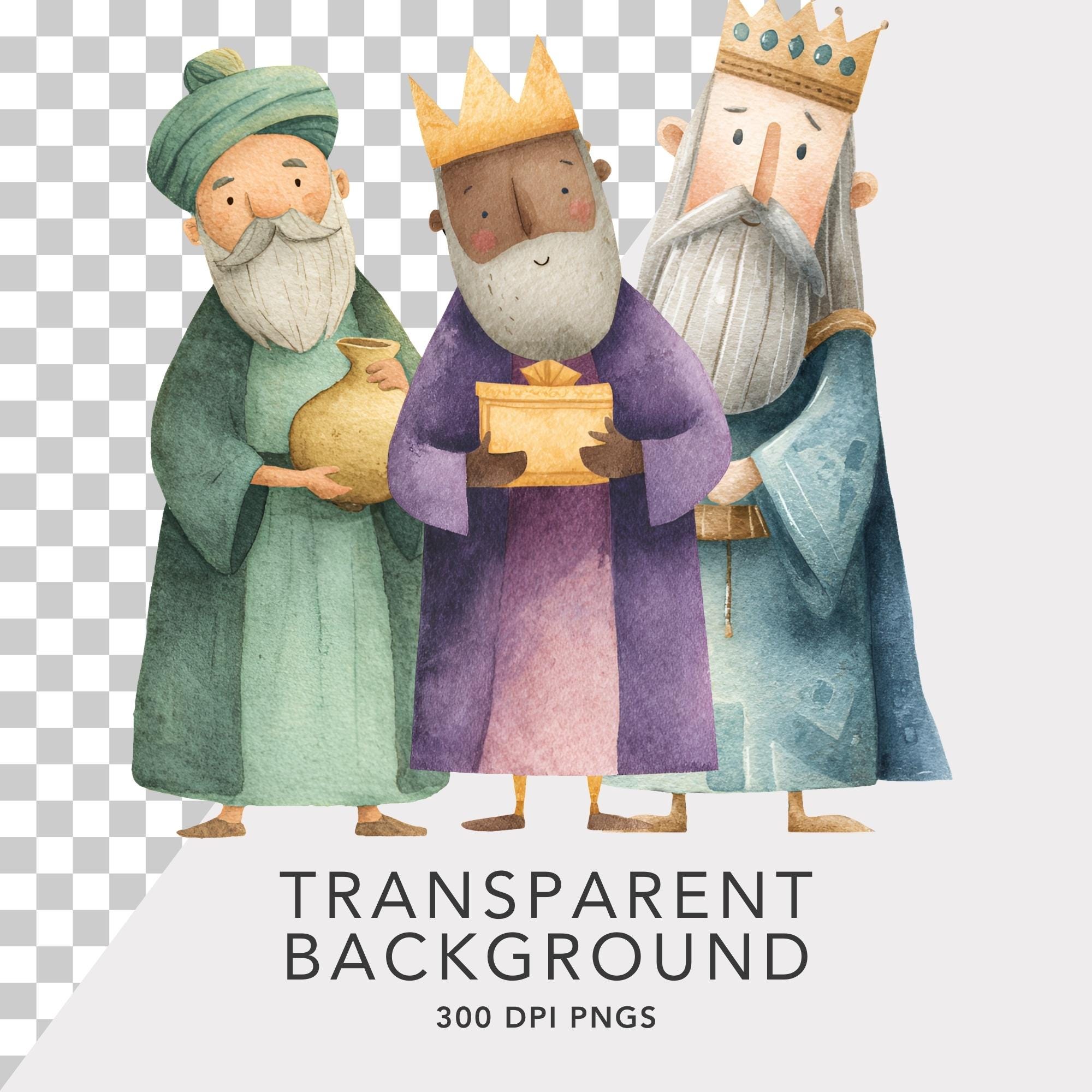 Nativity Clipart Set – Christmas Story PNG Bundle, Holy Family, Wise ...